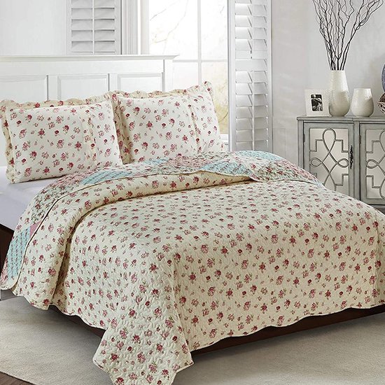Lavandoux - Bedsprei - Quilt - Spring Floral Patchwork - 260x240 - 2 ...
