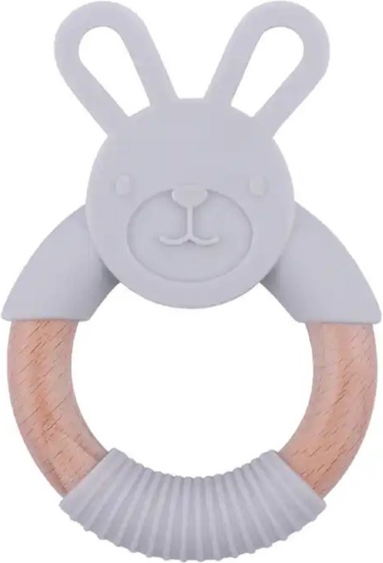 Snufie | Wood & Silicone Teether Bunny | Bijtring Hout Zacht & Hard ...