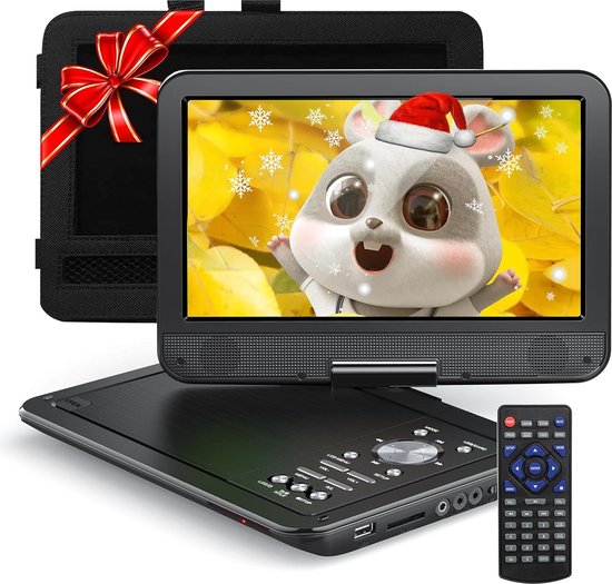 Portable DVD Speler - 13.9 Inch Scherm, Oplaadbare Batterij, USB en SD ...