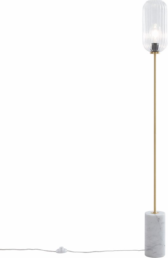 QAZQA rid - Art Deco Vloerlamp | Staande Lamp - 1 lichts - H 150 cm ...