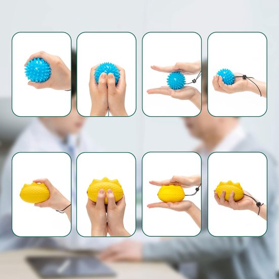 Hand Trainer Ball Pack of 2 (Soft Ball + Hedgehog Ball) Kneading Ball ...