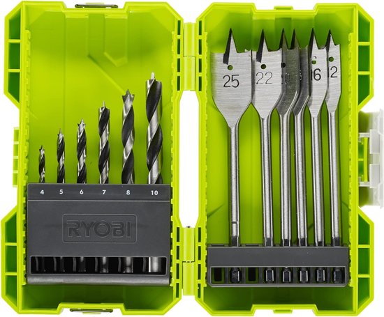 Ryobi Set of 12 Wood Drill Bits | bol
