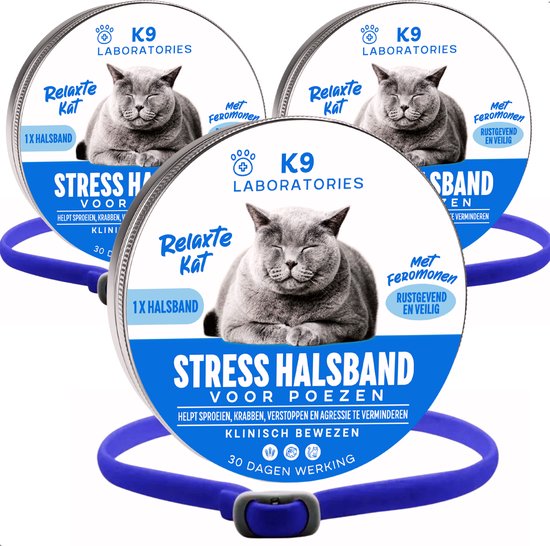 Antistress halsband kat Blauw - 3 stuks - Anti stress middel voor ...