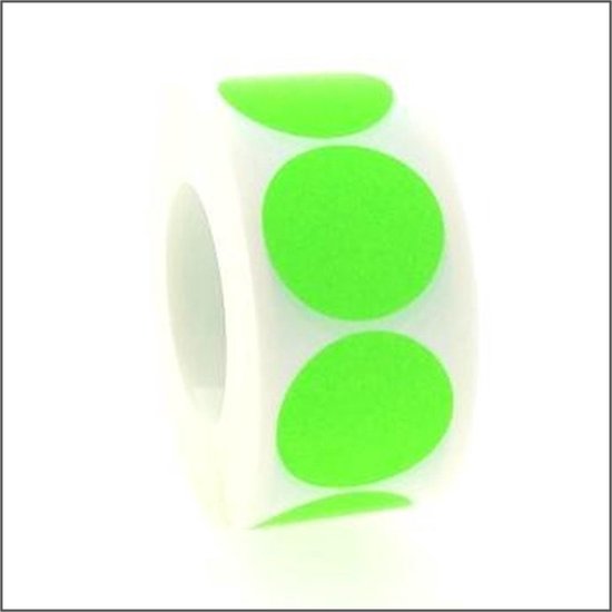 Sluitstickers - Etiketten - Stickers - Fluor Groen - O25 mm - Rol van ...