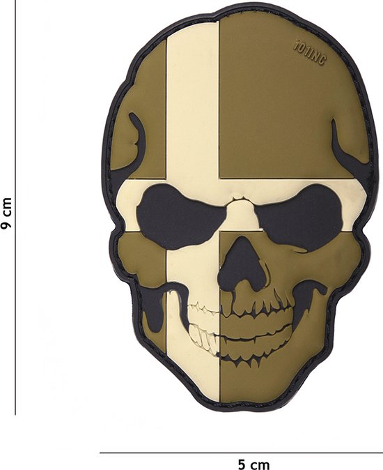 Embleem 3D PVC Skull Denemarken subdued | bol