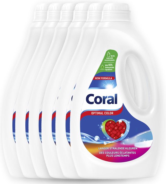 Coral - Vloeibaar Wasmiddel - Optimal Color - Voordeelverpakking 6 X 26 ...