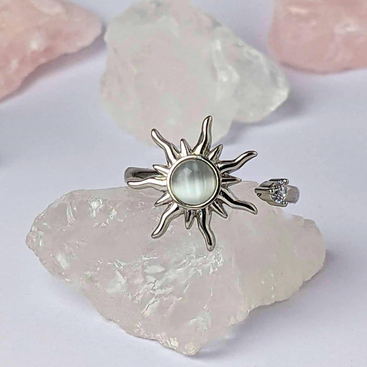 Luminora Solar Ring Zilver - Fidget Ring Zon - Anxiety Ring - Stress ...