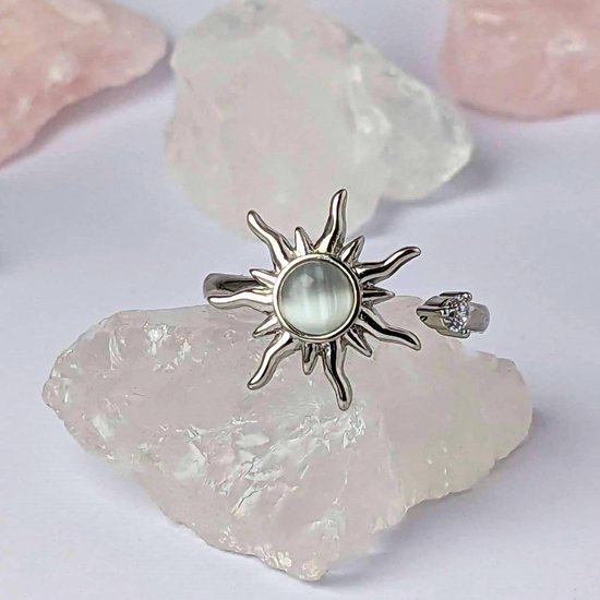 Luminora Solar Ring Zilver - Fidget Ring Zon - Anxiety Ring - Stress Ring - Anti... | bol.com