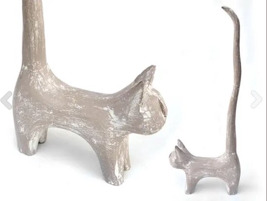 Toiletrolhouder poes - hout taupe - 55x23 cm - Stijlvolle WC-Rolhouder ...