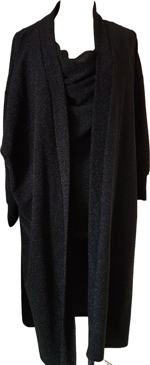 Dames vest feestelijk glitterstof zwart One size | bol.com