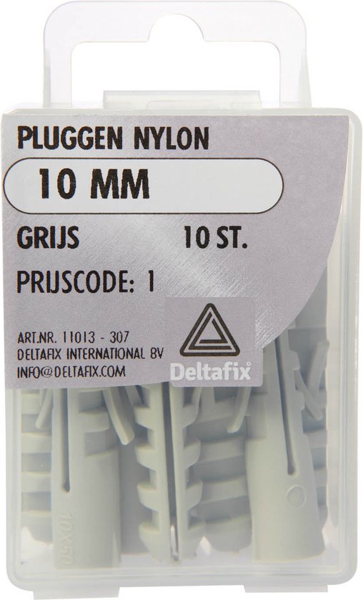 Nylon pluggen 10mm. Grijs. DeltafiX. 10 stuks. | bol