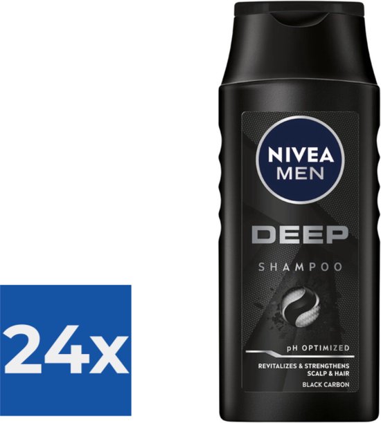 NIVEA Men Deep Shampoo - 250 ml - Voordeelverpakking 24 stuks | bol