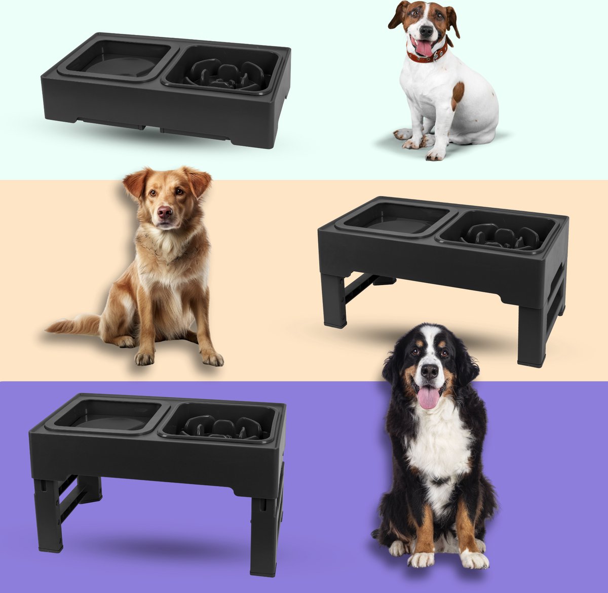 Anti Schrokbak voor Honden - Slow Feeder - Honden Voerbak - In Hoogte ...