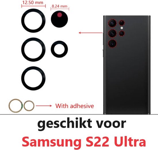 Togadget Samsung Galaxy S22 Ultra Camera Lens - Zelfklevende lens ...