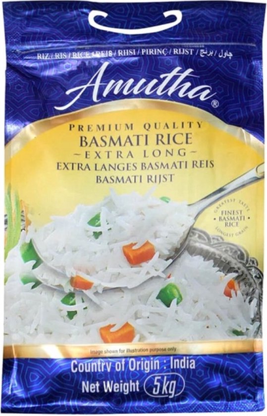 Amutha Extra Long Basmati Rice (5kg) | bol