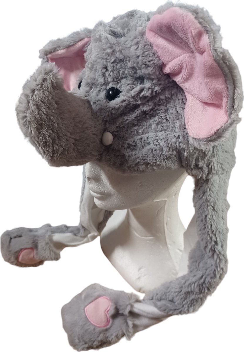 Muts met Bewegende Flaporen - Beanie Olifant + led light | bol