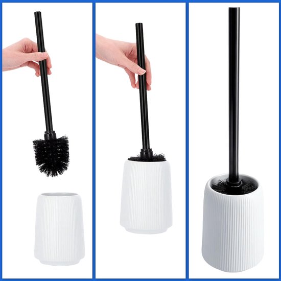 Solide wc-borstel met houder, vrijstaande borstel van keramiek ...