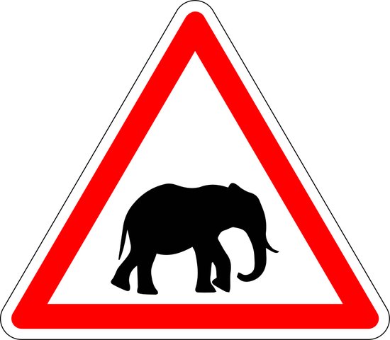 Pas op olifant sticker 100 mm | bol