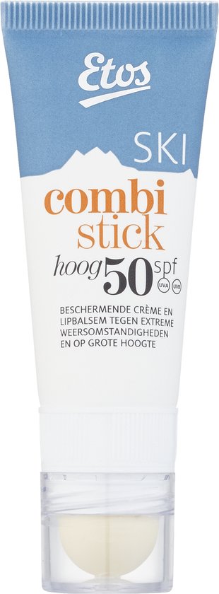 Etos Ski combi stick 2-In-1 Zonnebrand Crème Gezicht en Lippenbalsem ...