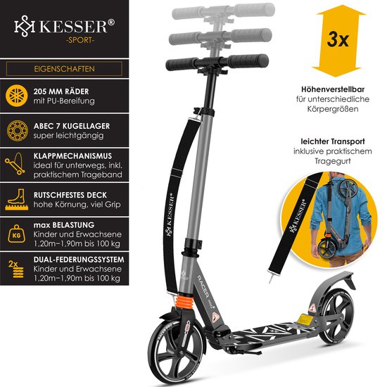 KESSER® Stuntstep voor Volwassenen en Kinderen - Step Opvouwbaar en ...