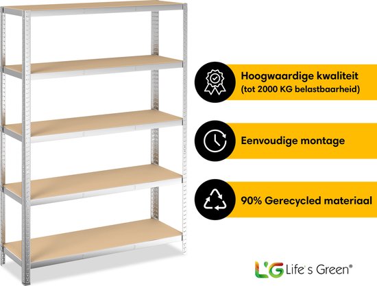 Life’s Green Stelling 120 cm - Stellingkast - Opbergrek - Metaal ...