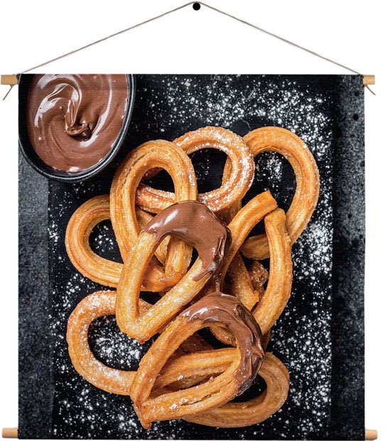 Textielposter Churros Vierkant M (30 X 30 CM) - Wandkleed - Wanddoek ...