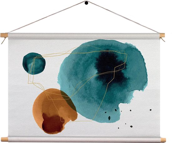 Textielposter Abstract Cirkels Multikleur 03 Rechthoek Horizontaal XL (75 X 90 CM) -... | bol