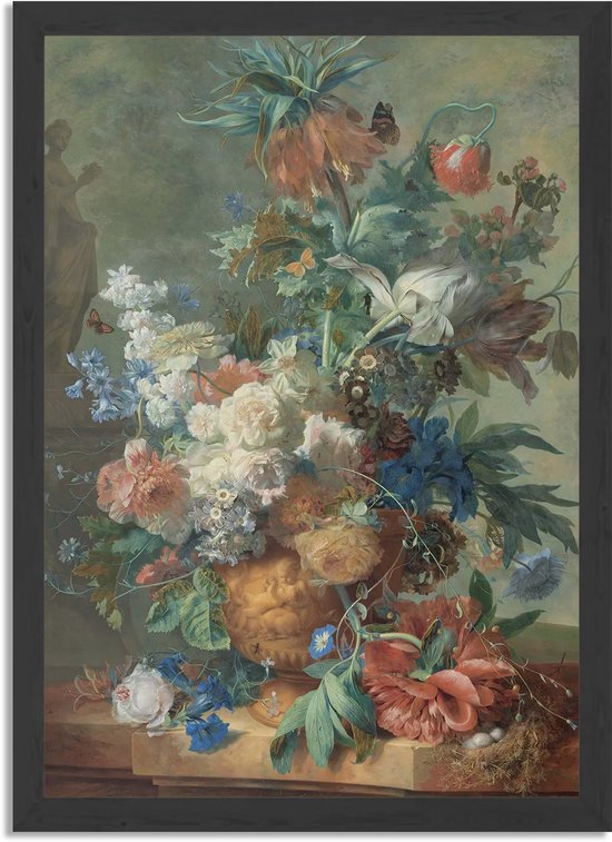 Poster Jan Davidsz Stilleven met bloemen in een glazen vaas 1650-683 Rechthoek... | bol