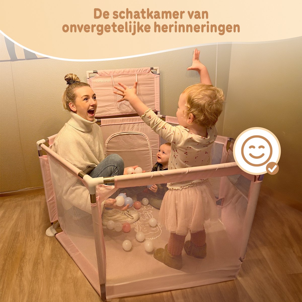 Twinky® Grondbox - Inklapbare Babybox & Speelbox met 50x Oceaan Ballen ...