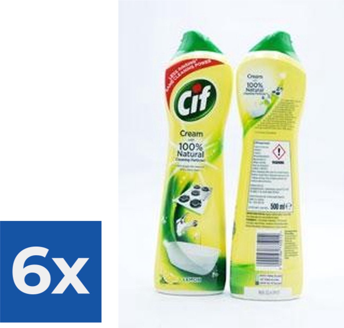 Cif Cream Citrus Schuurmiddel - 500 ml - Voordeelverpakking 6 stuks | bol