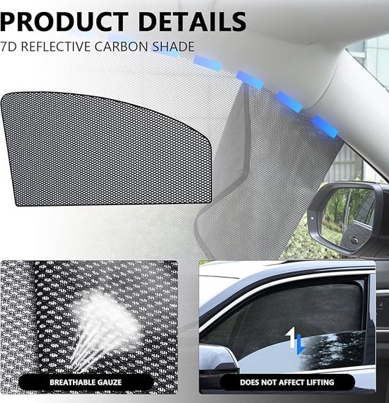 Premium Car sun blind blocks -Premium Auto zonwering blokken 4 | bol