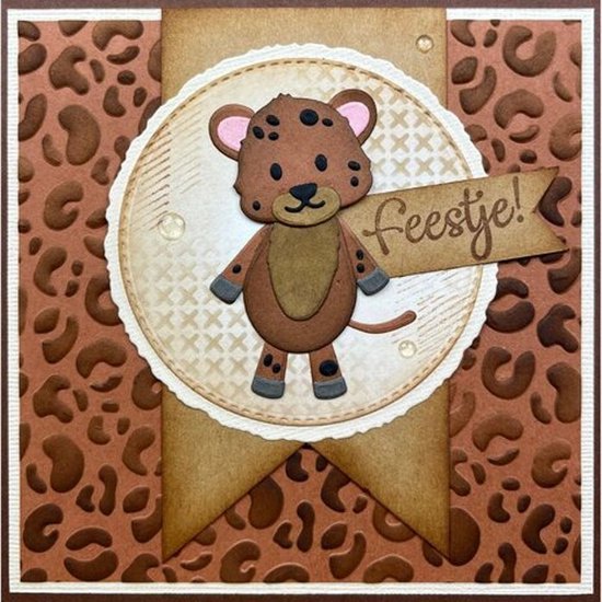 Mixed media stencil 15 x 15 cm - Cheetah | bol