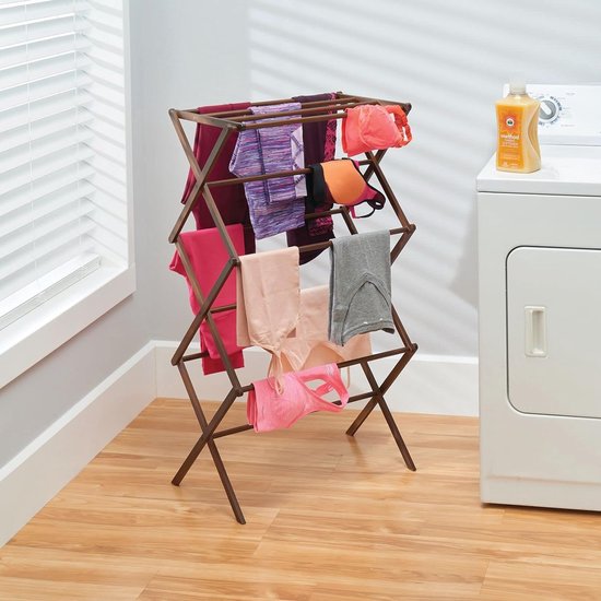 Droogrek van bamboe, uittrekbare torendroger met 3 niveaus ...