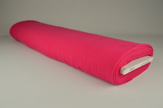10 meter mousseline stof op rol - Fuchsia - 135cm breed - Double gauze ...