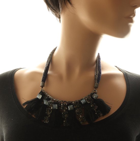 Behave Dames statement ketting blauw 50 cm | bol