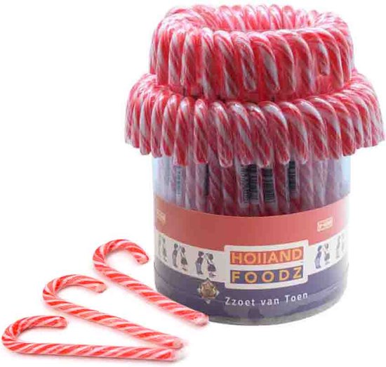 Holland Foodz - Candy Canes Rood / Wit - 72 stuks - zuurstokken ...
