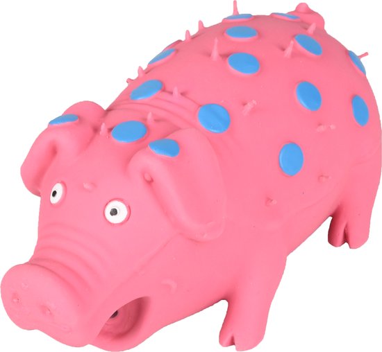 Flamingo Hondenspeelgoed Latex Varken Stip - Roze - 18 x 8 x 8 cm | bol