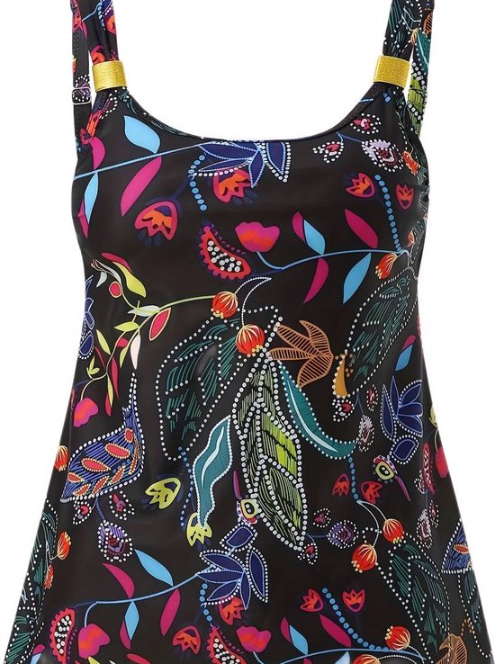 Grote maten boho tankini set- Tropische print 2 delige tankini set ...