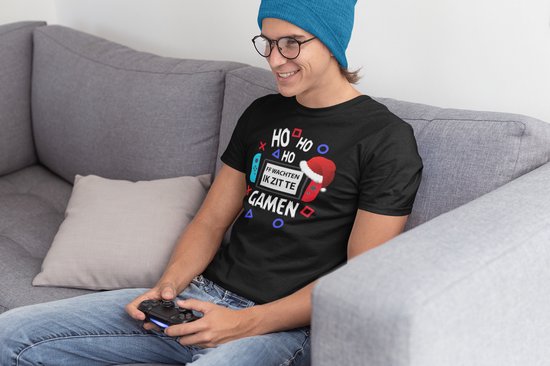 Passie voor Stickers T-shirt S: ho ho ho ff wachten ik zit te gamen | bol