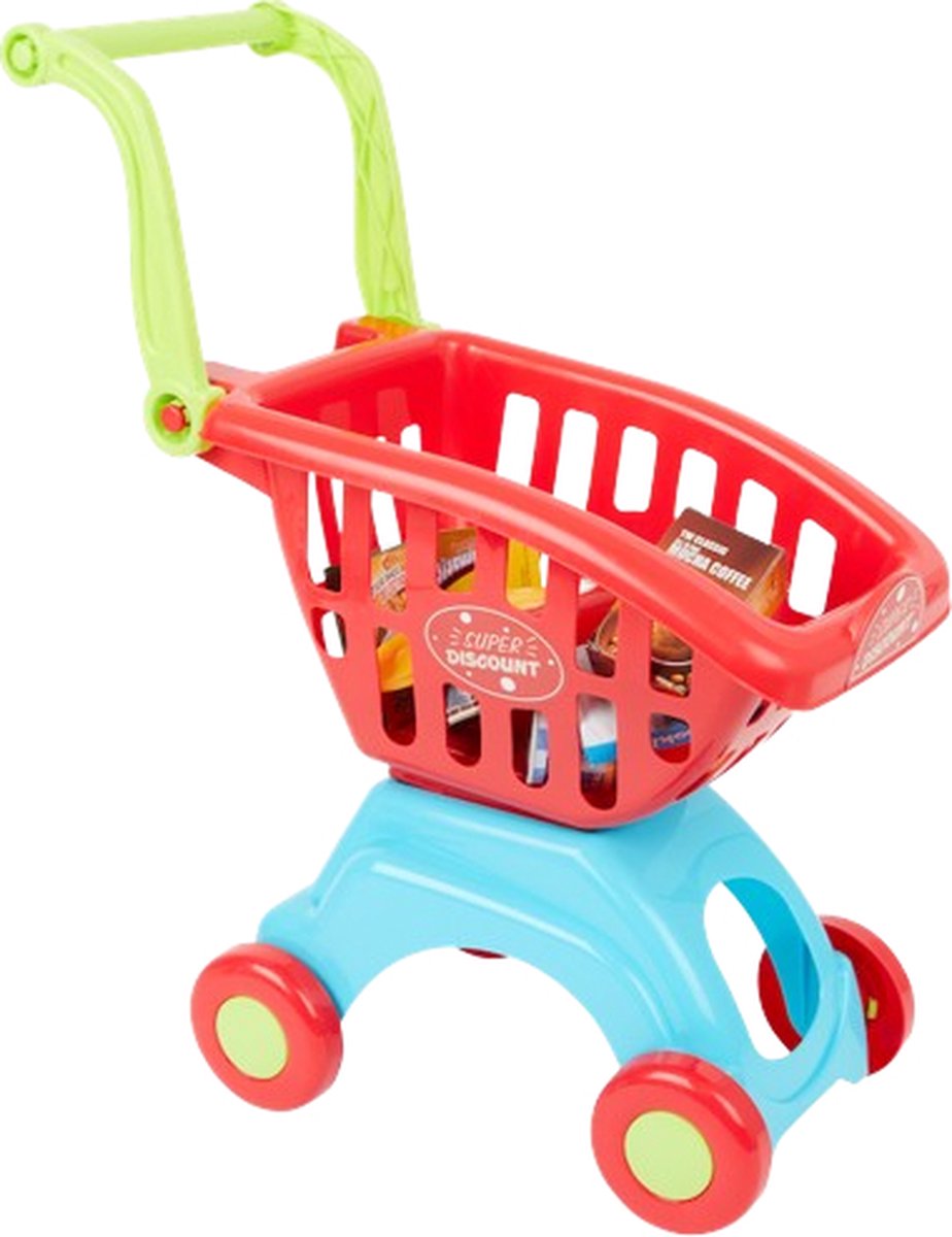 Speelgoed Winkelwagentje - 12 delig - Trolley with food - 18 mnd ...