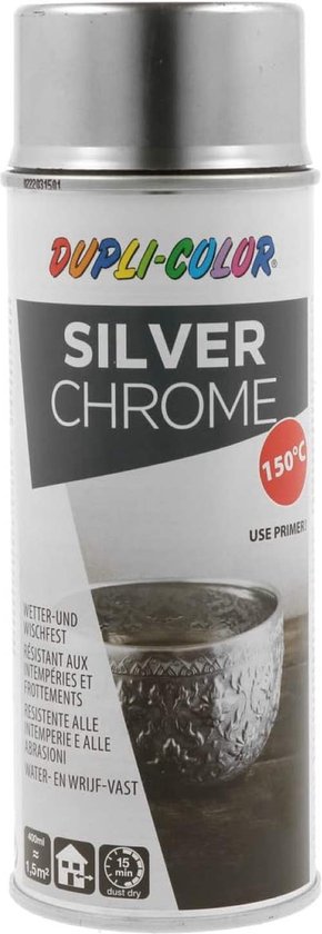 Dupli Color - Silver chrome - Spuitverf - 400 ml - Hittebestendig tot ...
