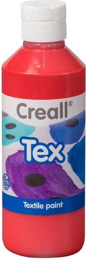 Textielverf creall tex rood 250ml | Fles a 250 milliliter | 6 stuks | bol