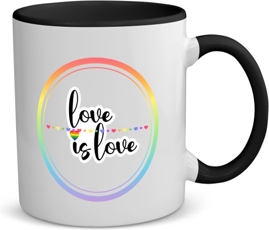 Akyol Lgbtq Cadeau Koffiemok Theemok Zwart Lgbt Pride Vlag