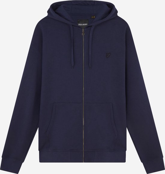 Lyle & Scott Tonal Eagle Zip Through Hoodie - Blauw - XXL | bol