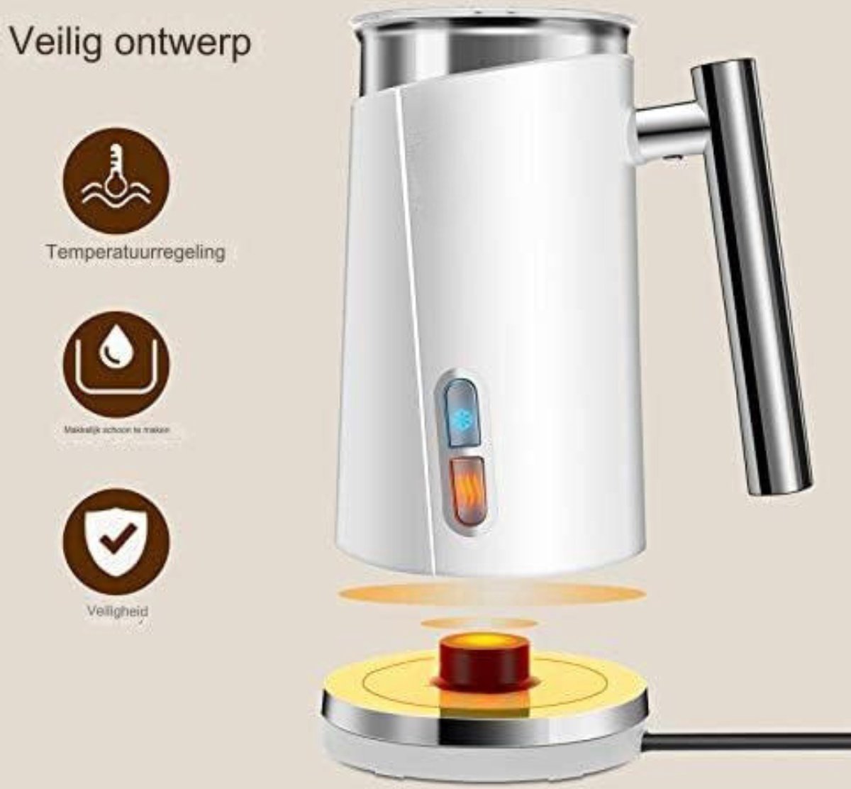 Opschuimer voor Melk - Melkopschuimer Electrisch - 3 in 1 300 ml ...