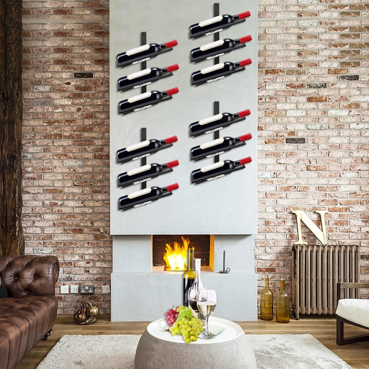 Muur wijnrek flessenrek - wijnrek hangend wandmontage wijnflessenrek | bol