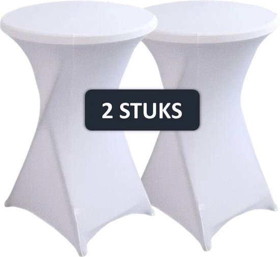 Statafelrok wit - 2 stuks - hoes voor statafel - 80/85 x 110 - stijlvolle bedekking... | bol