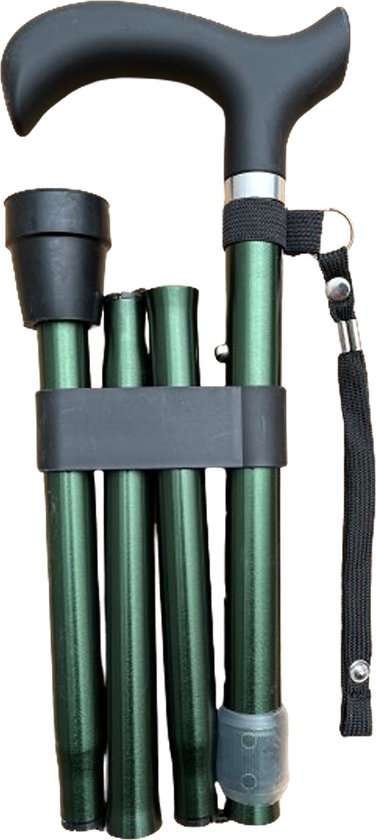 Wandelstok opvouwbaar Groen met ergonomisch comfort handvat en ...