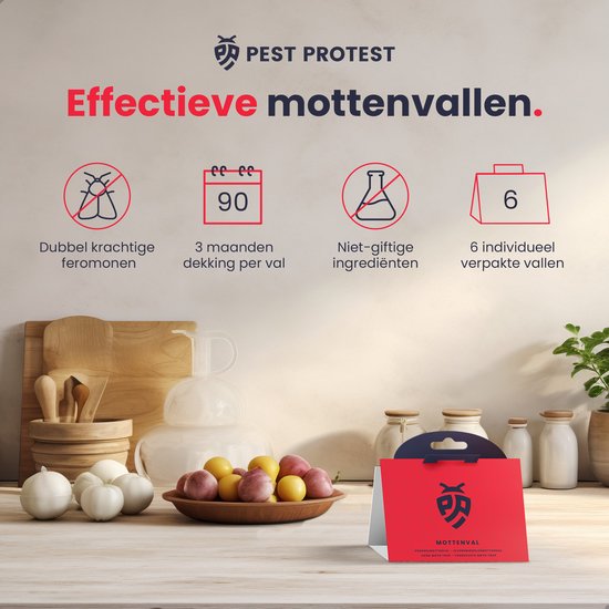 Pest Protest 6-Pack Mottenval - Motten Bestrijden - Voedselmottenval ...