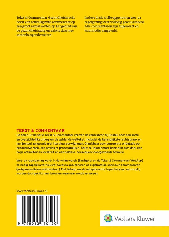 Tekst & Commentaar - Gezondheidsrecht | 9789013170160 | Boeken | bol